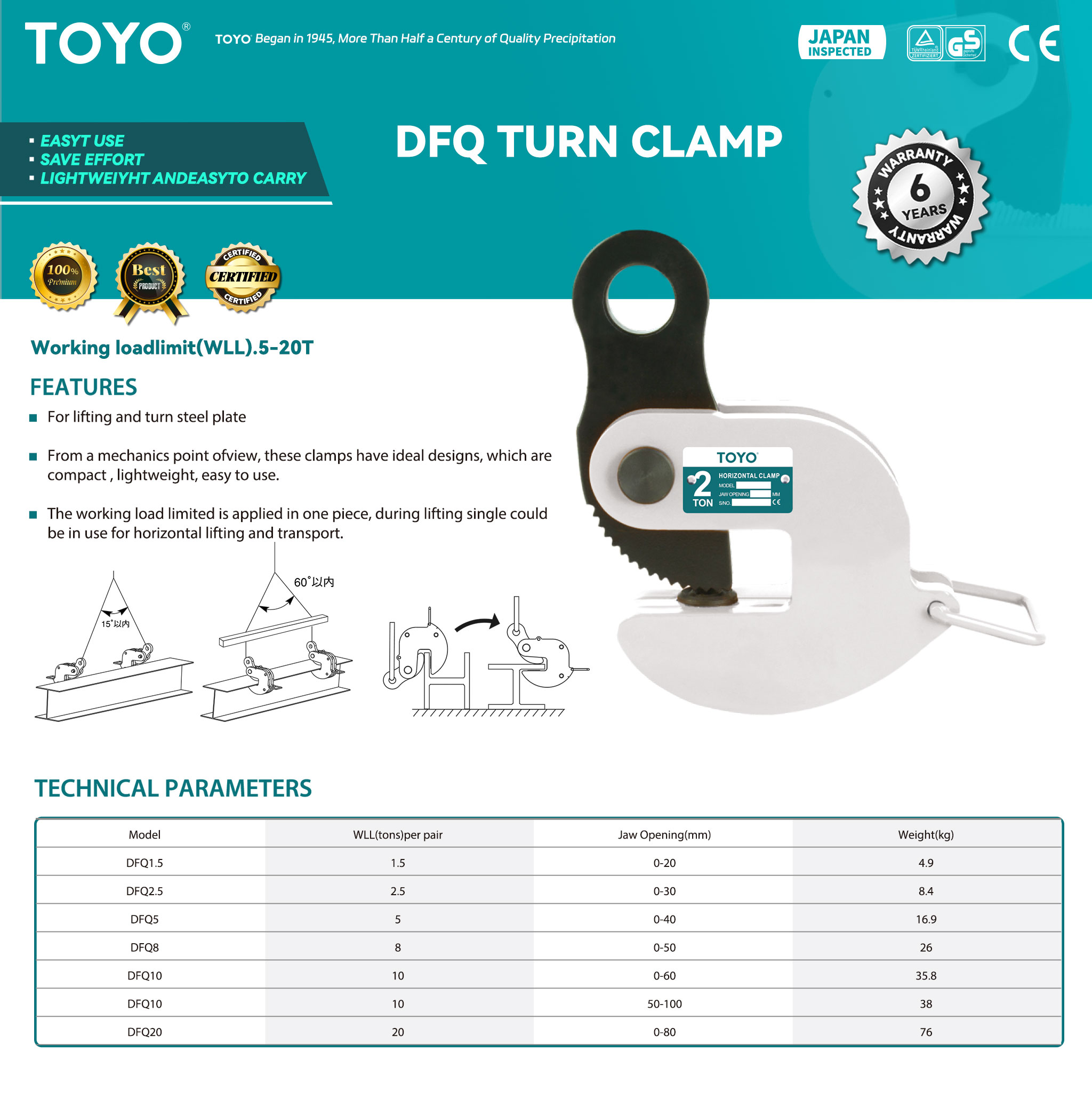 DFQ TURN CLAMP - TOYO Heavy Industries