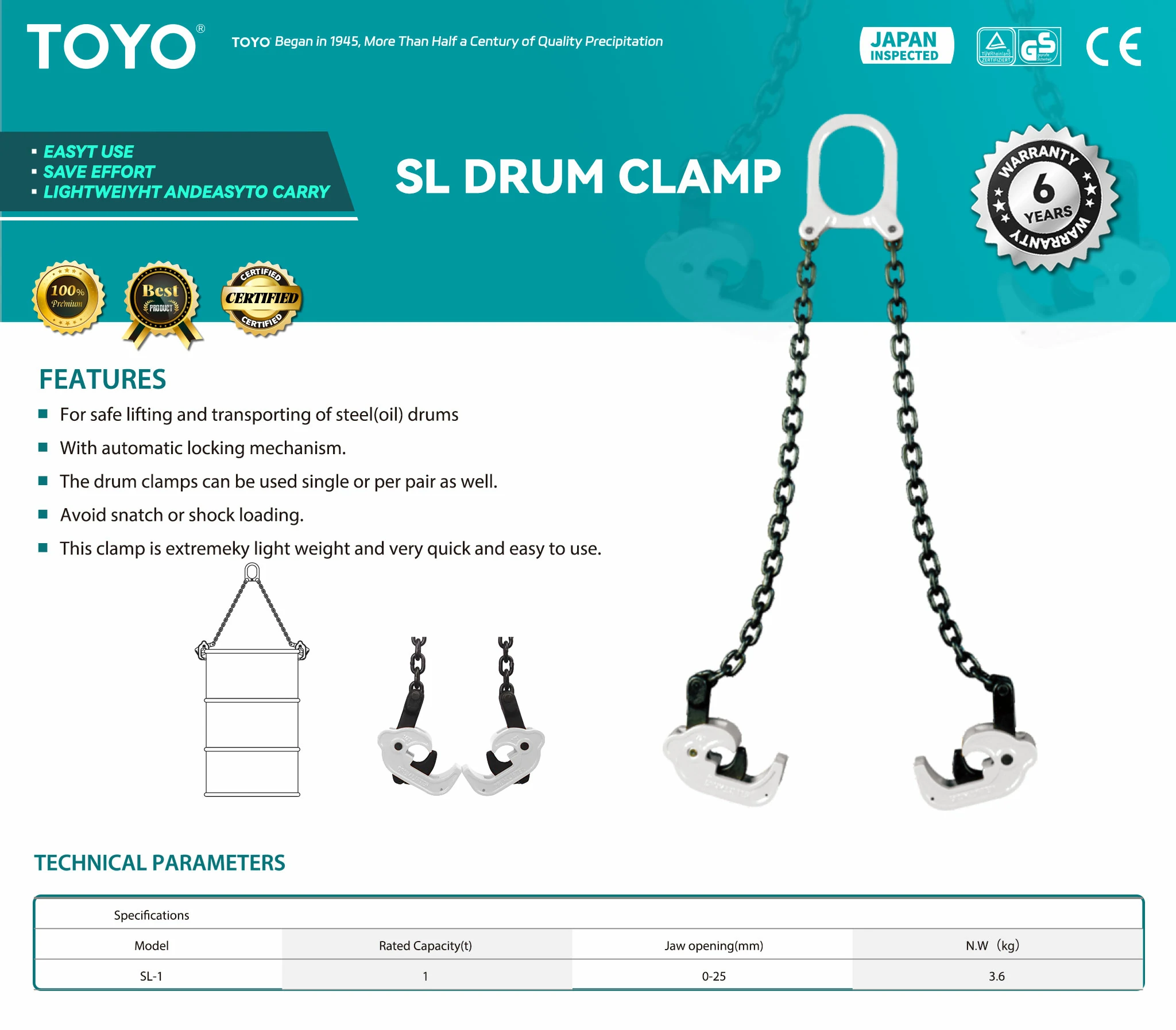 SL Drum clamp - TOYO Heavy Industries